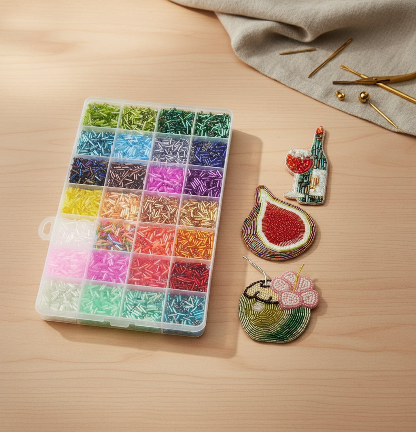Bambang 8400 Pcs 7mm Multicolor Glass Tube Seed Beads, Craft Supplies ...