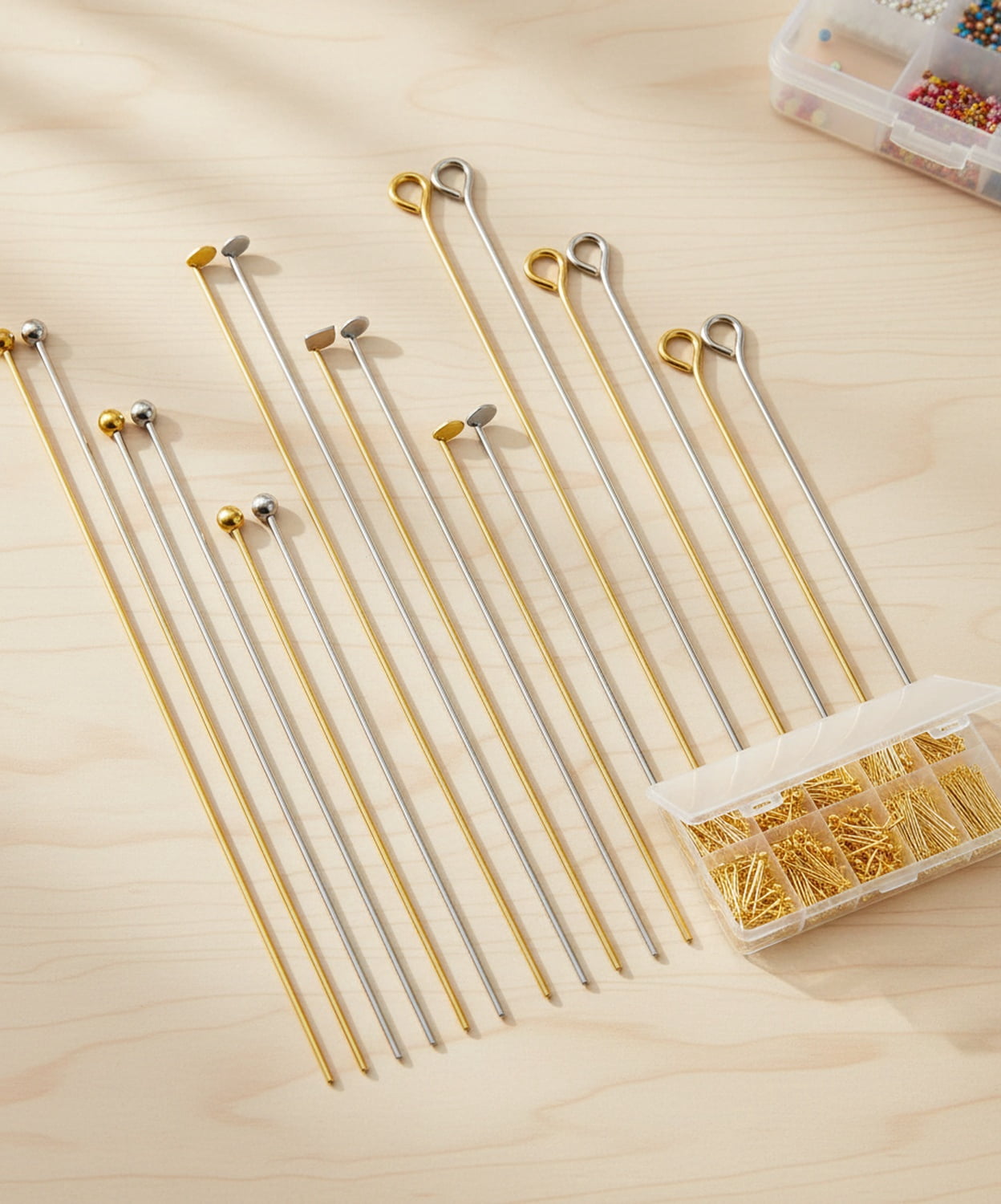 Bambang 900-Piece Gold and Silver Assorted Jewelry Making Pins, Head ...