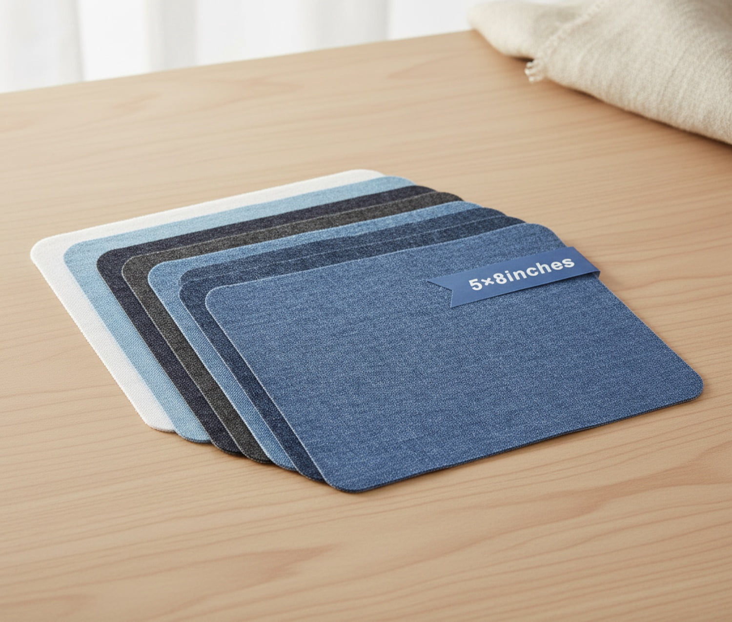 Bambang Iron On Denim Patches, 8 Count 5" x 8" Cotton Jean Mending ...