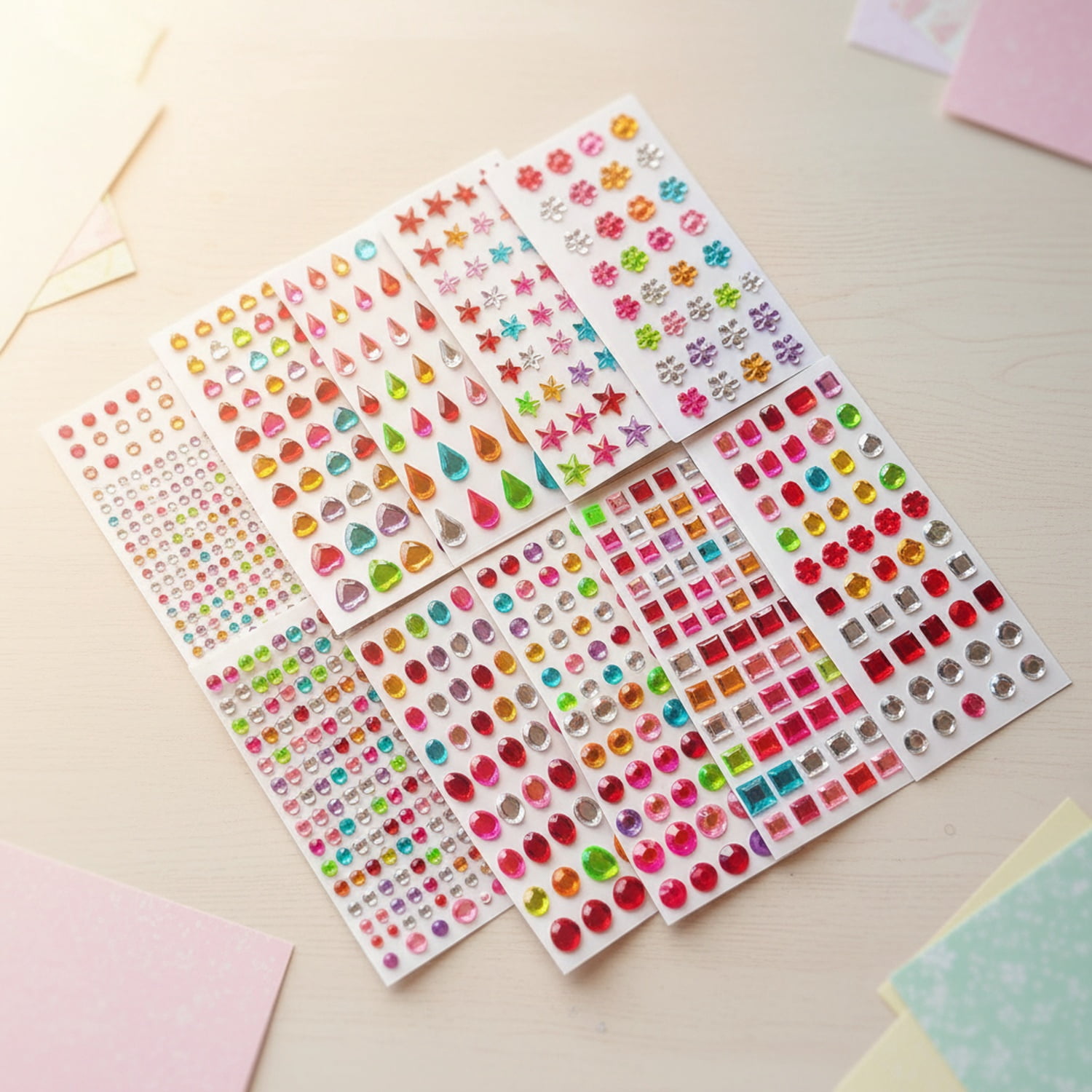 Bambang Multicolor Acrylic Self Adhesive Rhinestone Gem Stickers, Mixed ...