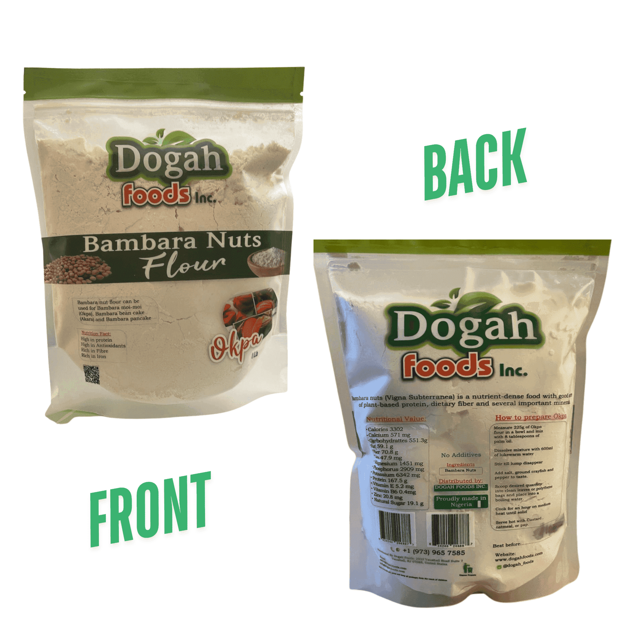 Dogah Foods Bambara Nut Flour/Okpa, 2 lbs Gluten-Free, Vegan - Walmart.com
