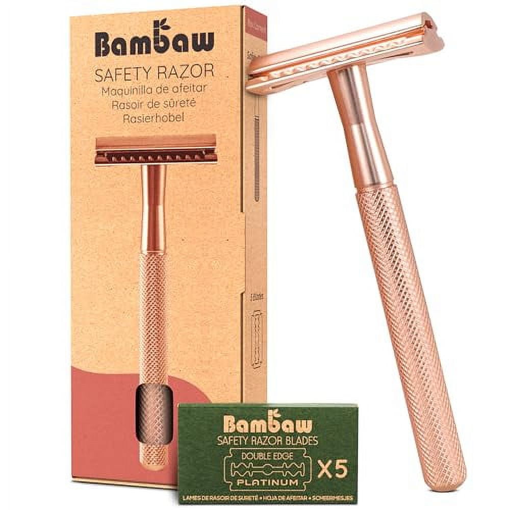 Bambaw Safety Razor for Women with 5 Double Edge Safety Razor Blades ...