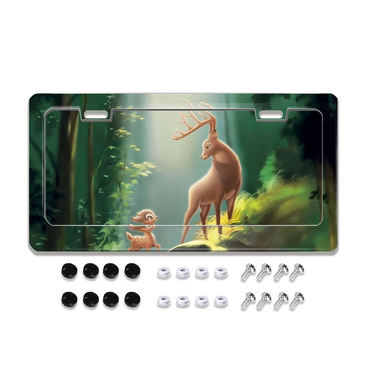 Bambi 2-pack license plate frame, aluminum license plate cover, printed ...