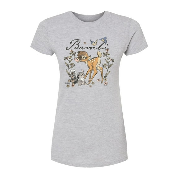 Bambi - Bambi Watercolor - Juniors Fitted Graphic T-Shirt - Walmart.com