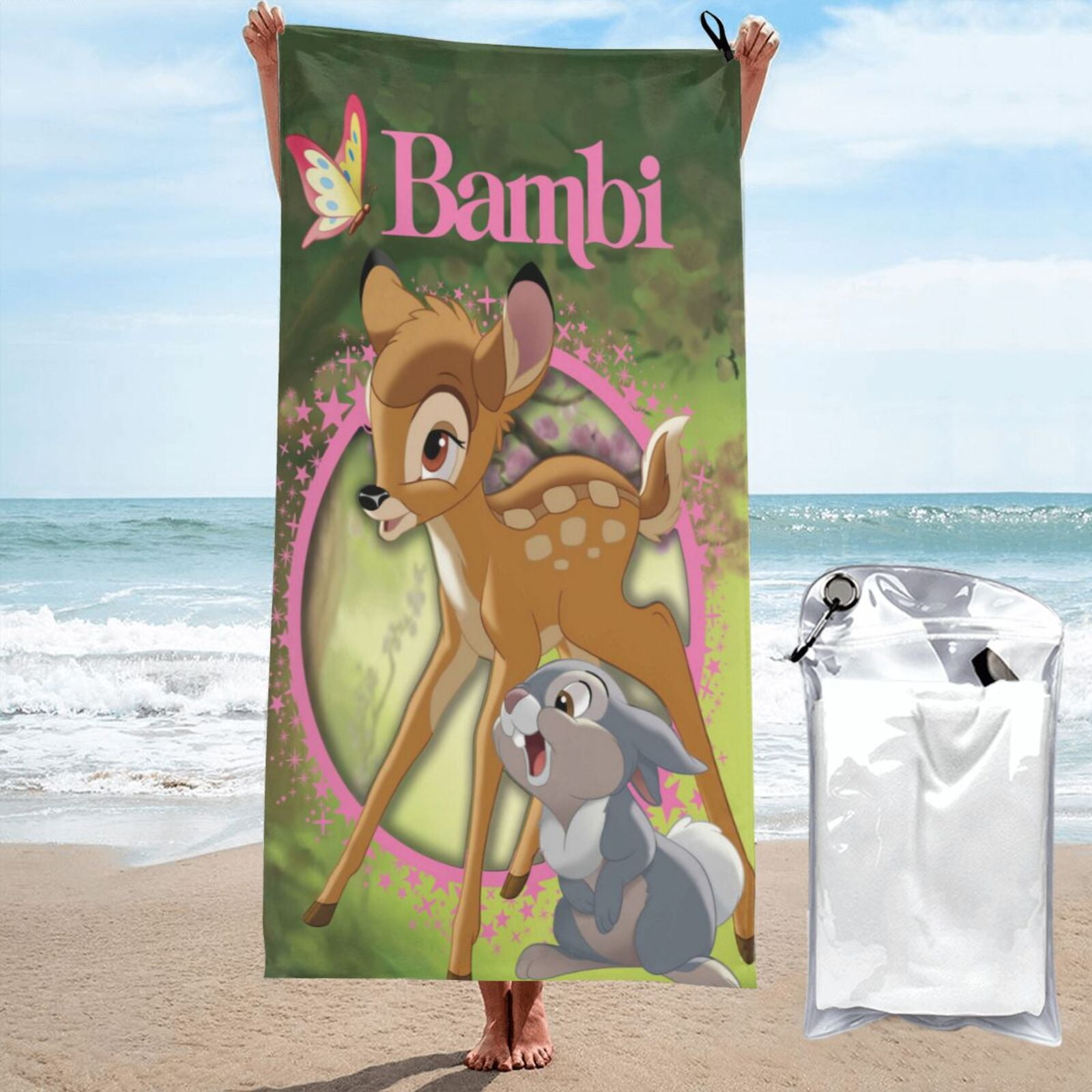 Bambi Beach Towel, Cartoon Absorbent Soft Quick Dry Towels for Travel ...