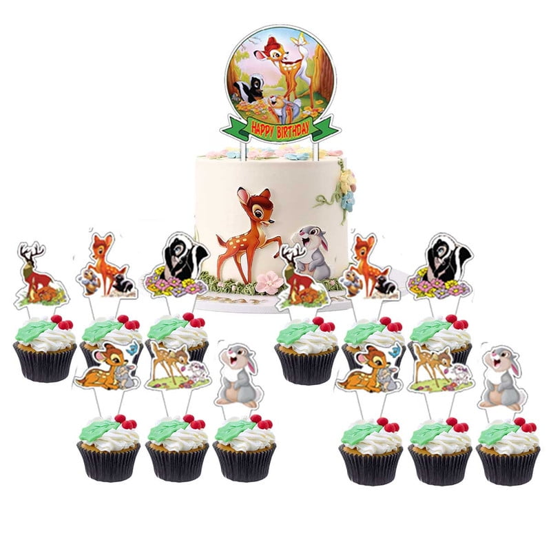Bambi Cake Topper CupcakeS Set Birthday Party Supplies Decoration Decor ...