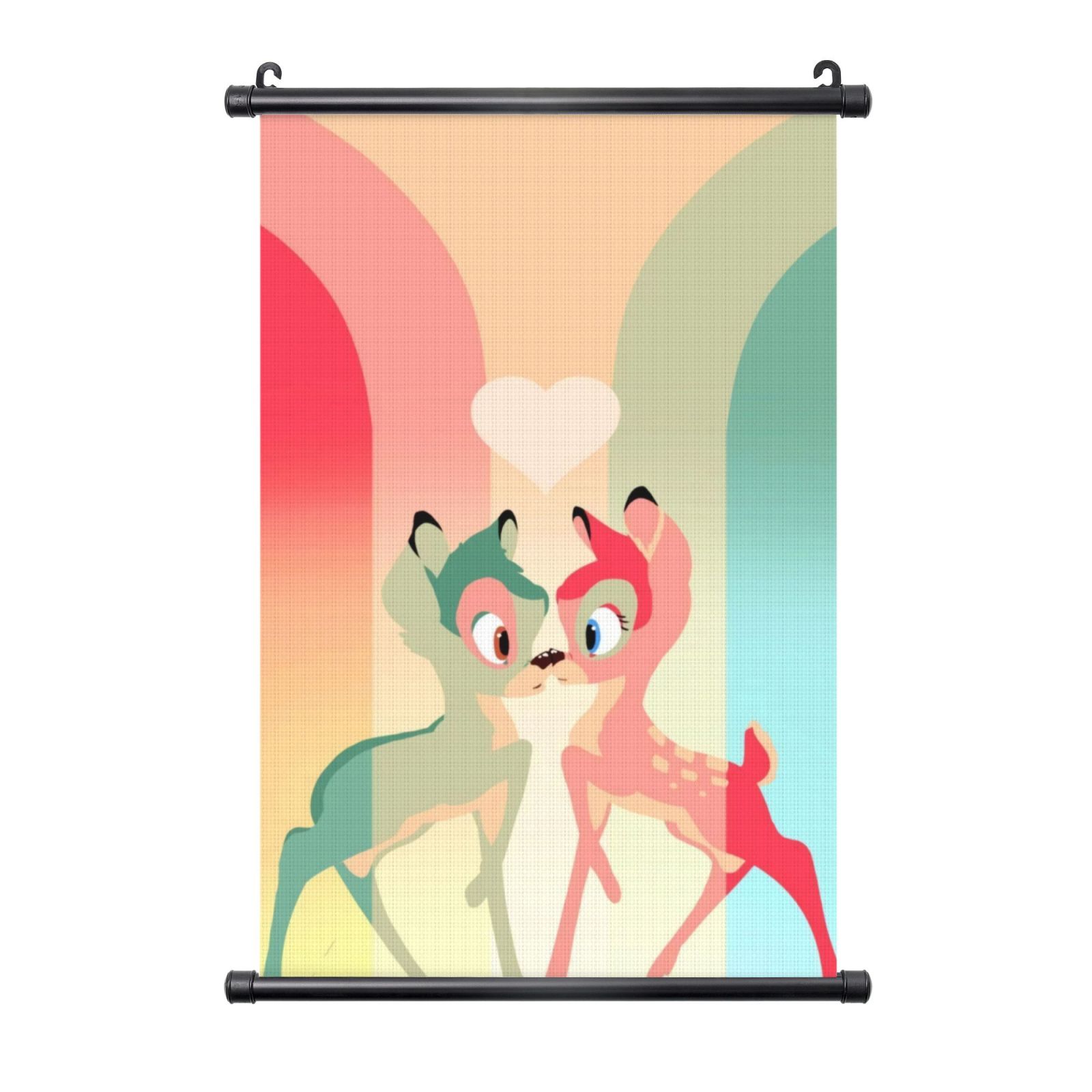 Bambi Poster Plastic Shaft Wall Hanging Banner Artwork Canvas Wall Art ...