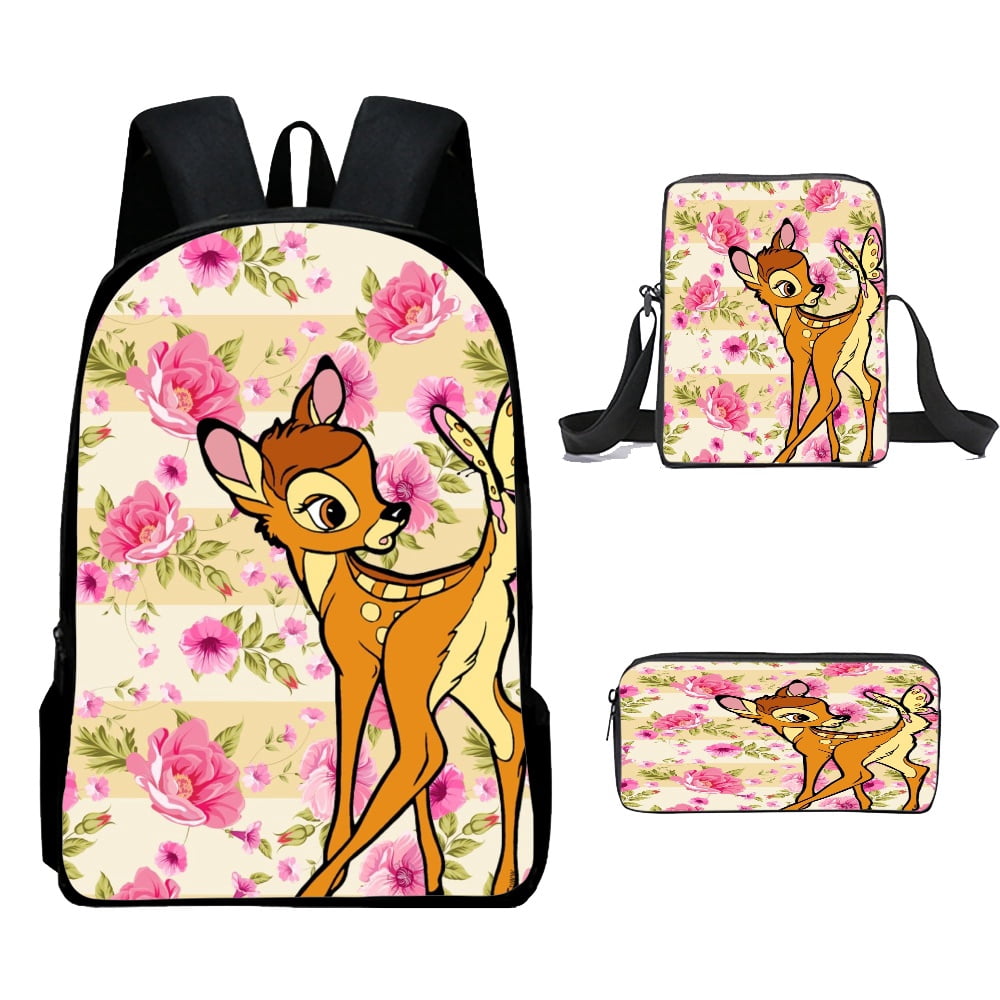 Bambi School Bag Super Cool Art Painted Animation Paint Travel Bag with ...