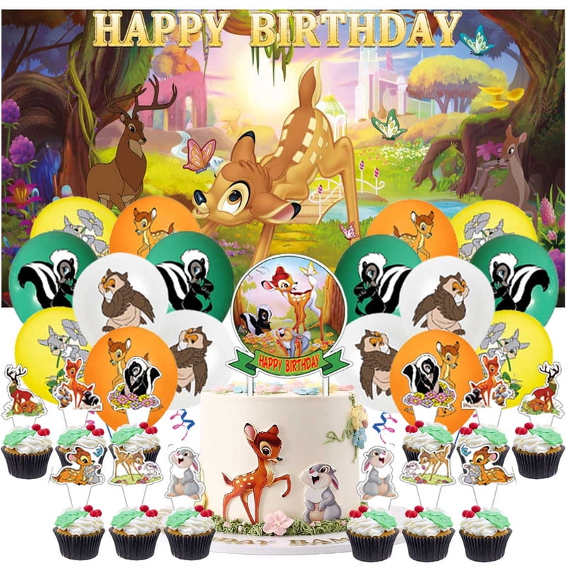 Bambi Set Party Supplies Decoration Birthday Decor Banner Backdrop Kit ...