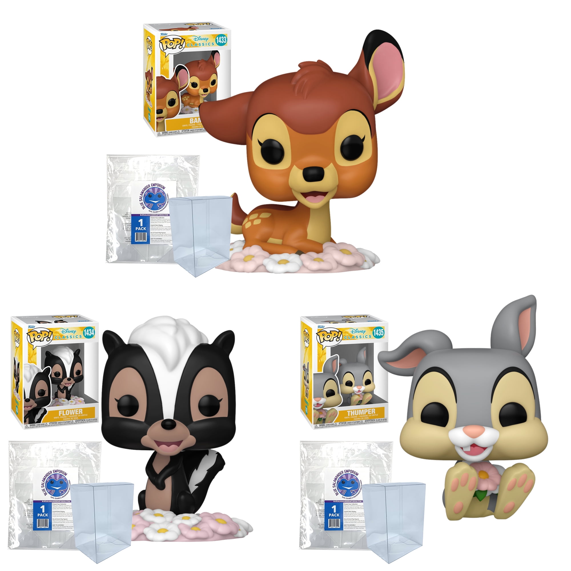 Bambi Set of 3 Funko Pops - Includes Bambi #1433, Flower #1434, Thumper ...