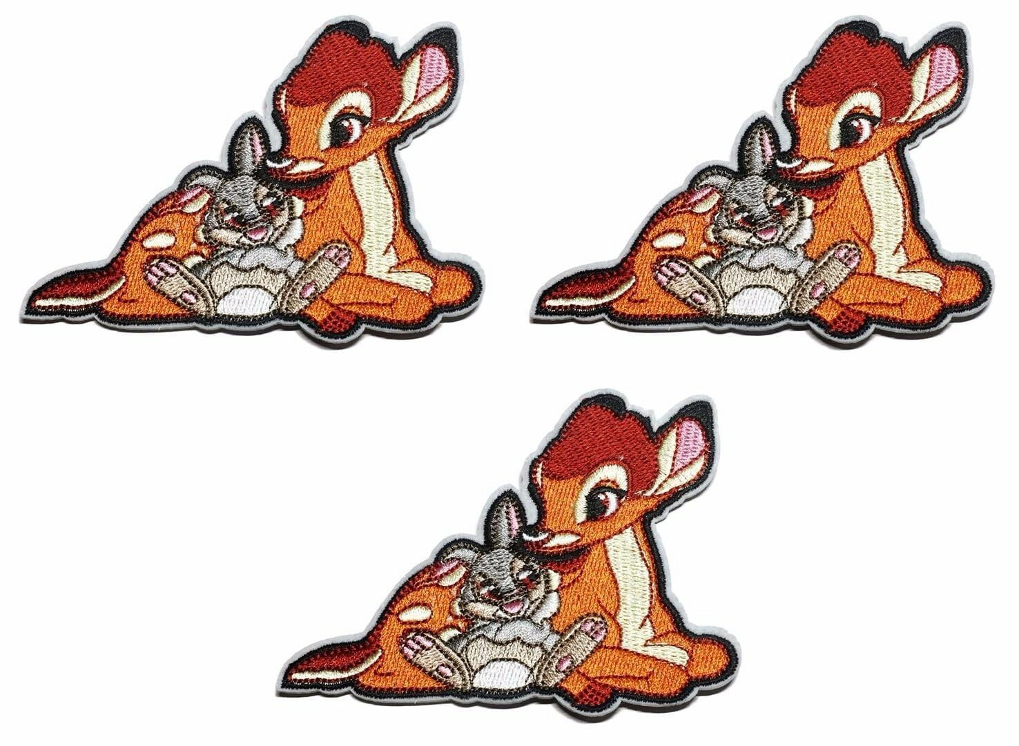 Bambi & Thumper 3" Tall Set of 3 Embroidered Patches - Walmart.com