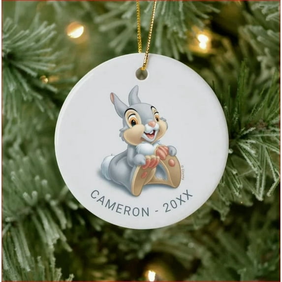 Bambi Thumper Holding His Feet 2D Ceramic Ornament 2PCS Ornaments ...