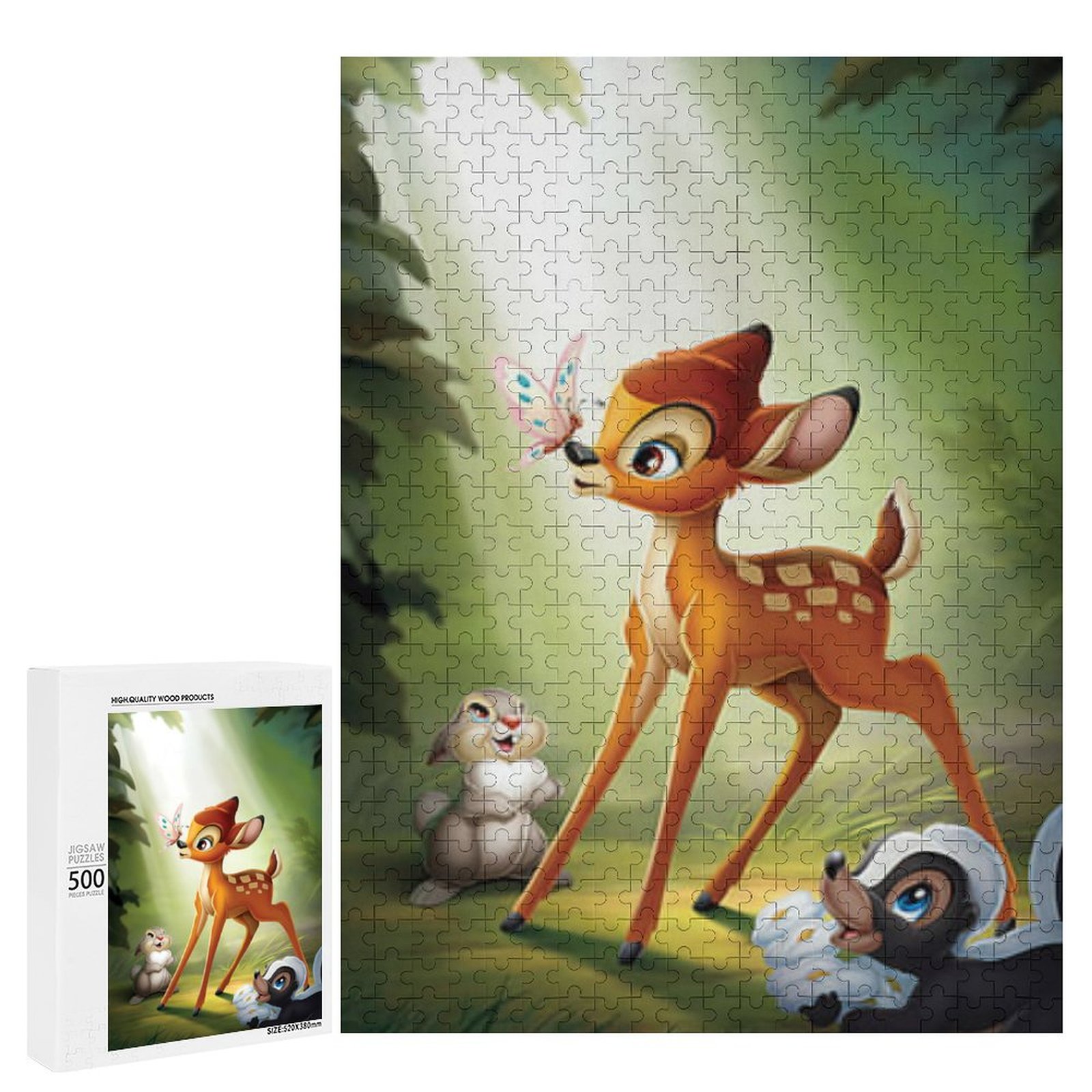 Bambi Wooden Puzzle for Adults, Challenging Jigsaw Puzzle with Storage ...