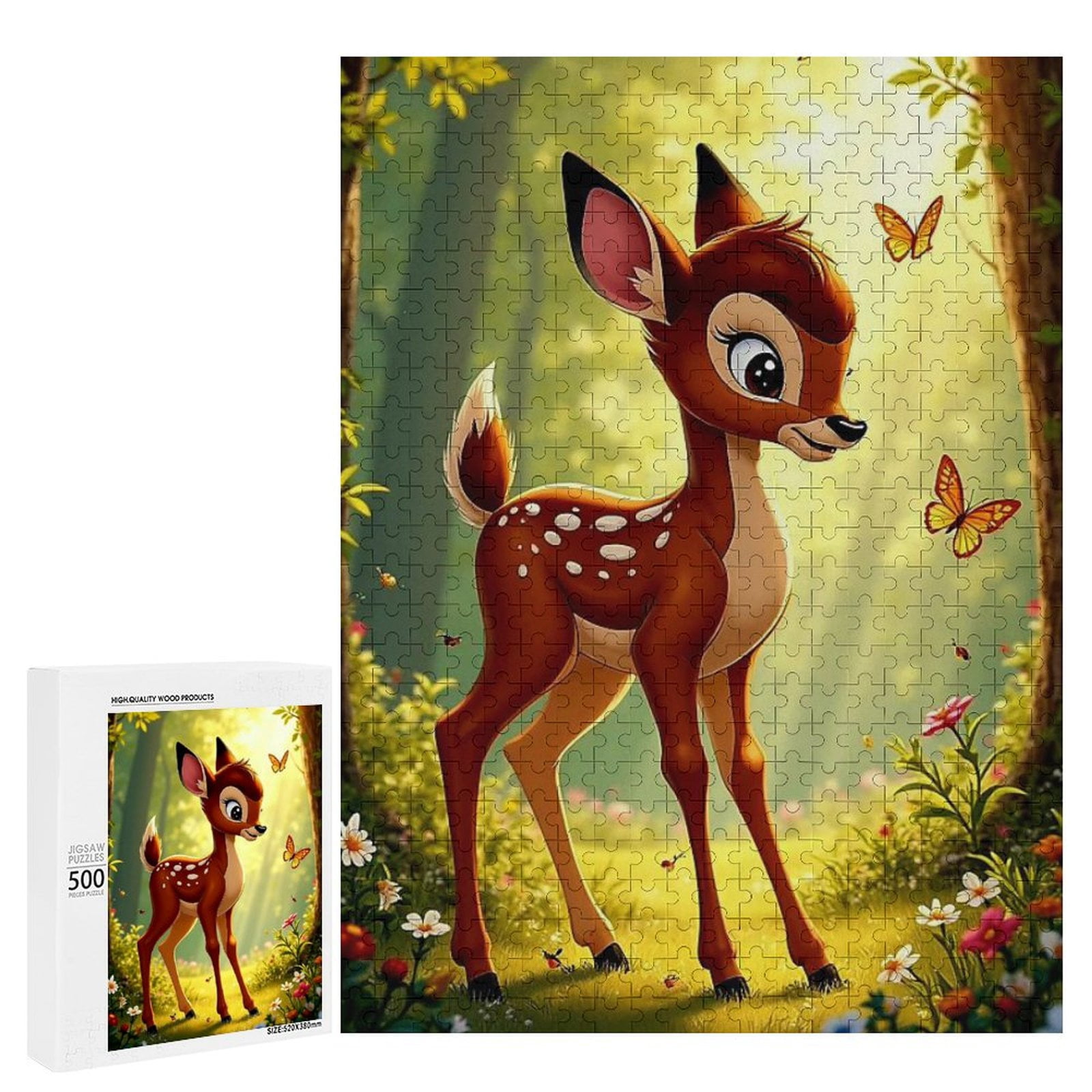 Bambi Wooden Puzzle for Adults, Challenging Jigsaw Puzzle with Storage ...