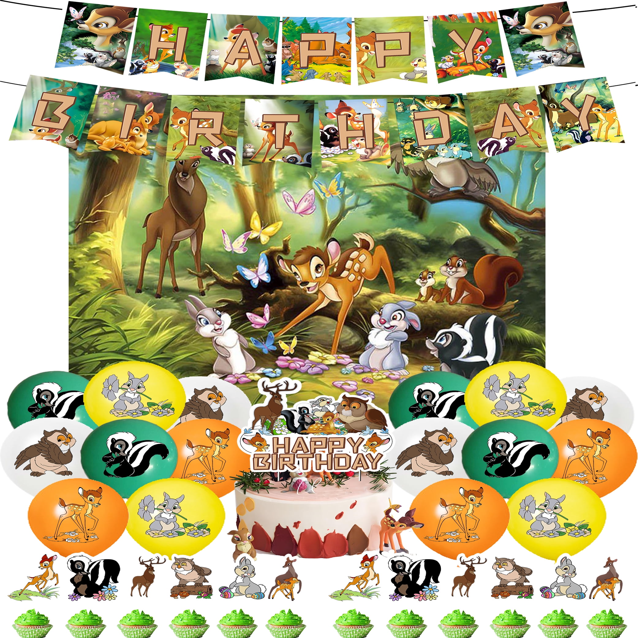 Bambi birthday decorations, party supplies set including banners ...