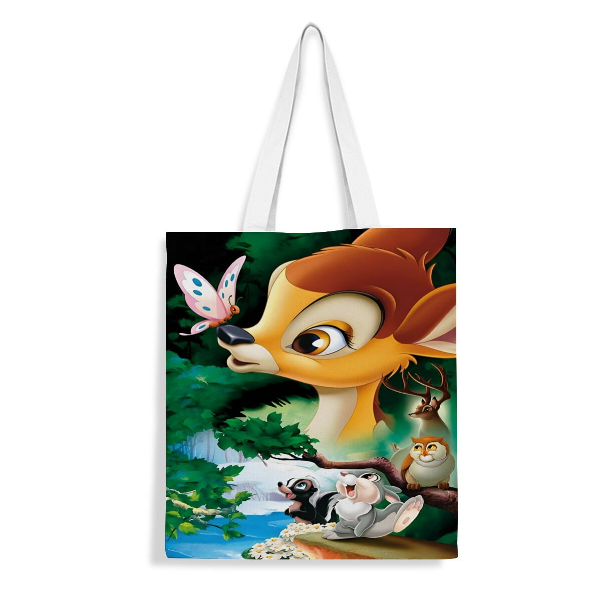 Bambi canvas Tote Bag for Women Aesthetic Cute Cat Shopping Grocery ...
