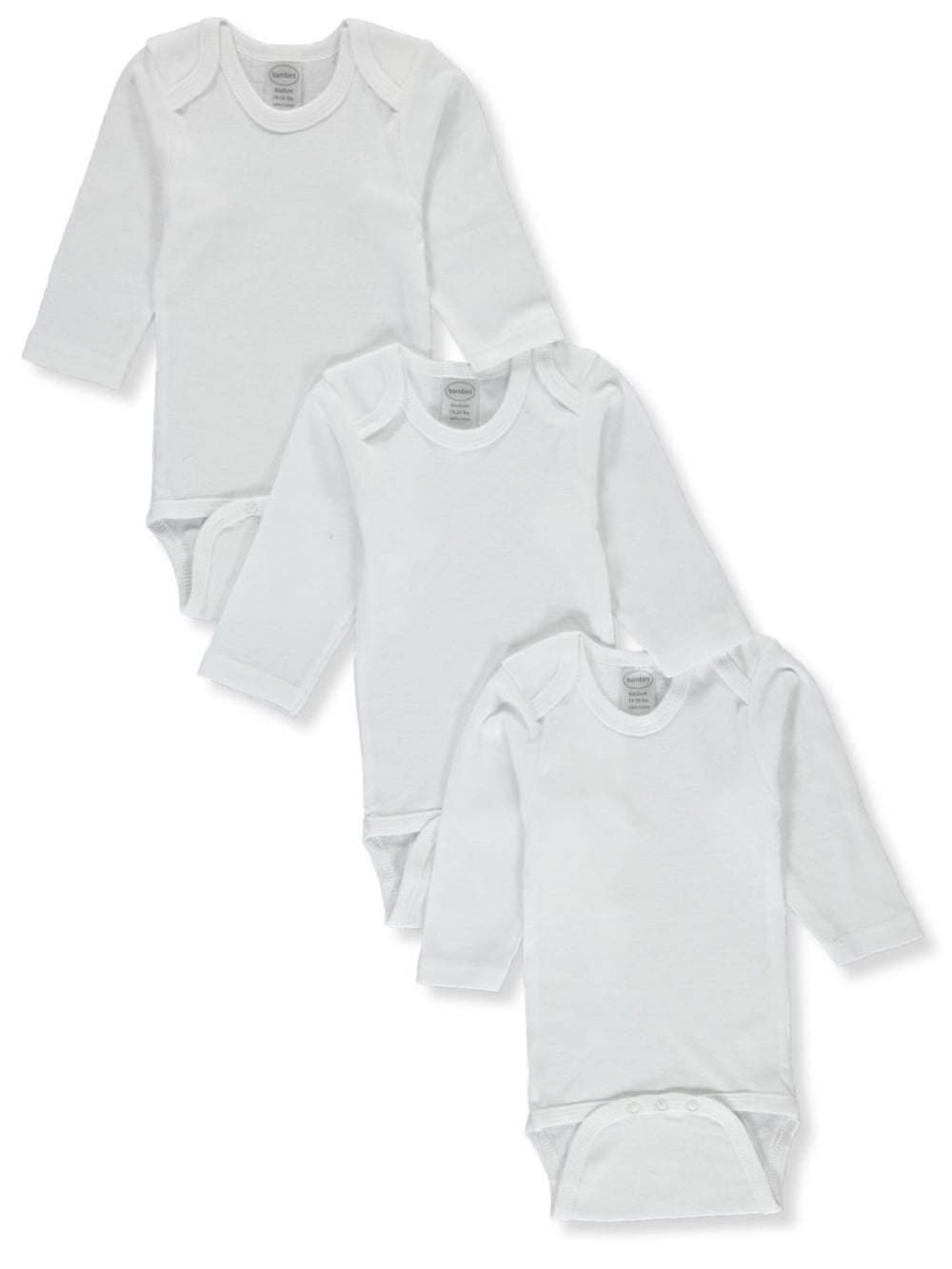 Pack of 3 White Newborn Long Sleeve Onesies for 0 to 6 Months, 8 ...