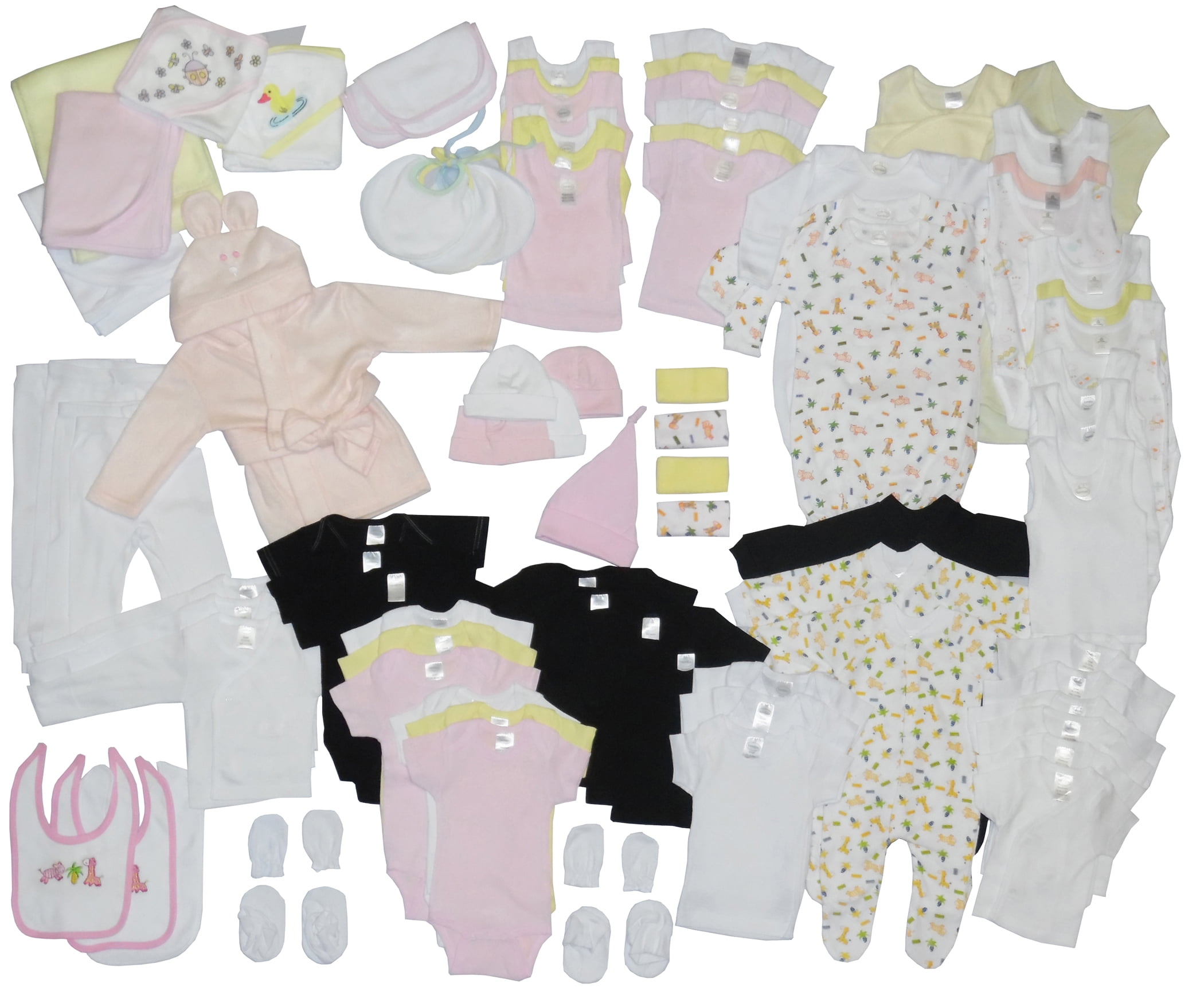 Bambini Baby Girl Cotton Baby Shower Starter Layette Gift Set, Pink ...