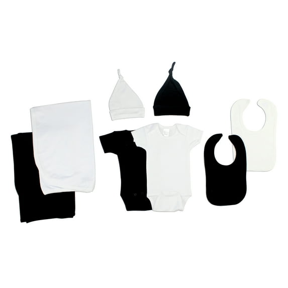 Bambini Black and White 8 Piece Layette Set - Walmart.com
