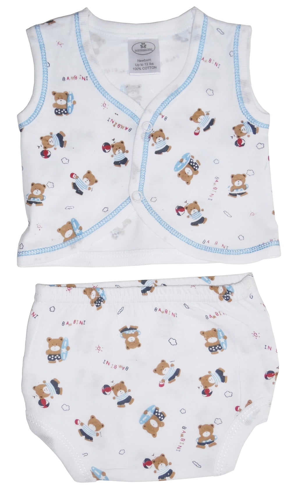 Bambini Diaper Shirt & Panty, 2pc Outfit Set (Baby Boys or Baby Girls ...