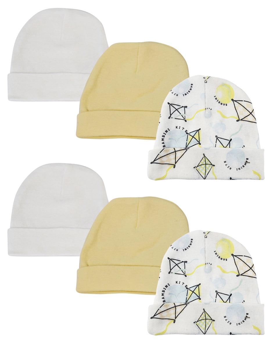 Bambini Layette Baby Boy, Baby Girl, Unisex Infant Caps (Pack of 6 ...