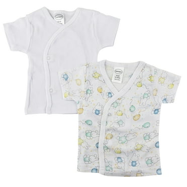 Bambini 3-Pack White Side Snap Short Sleeve Infant T-Shirt for Newborns ...