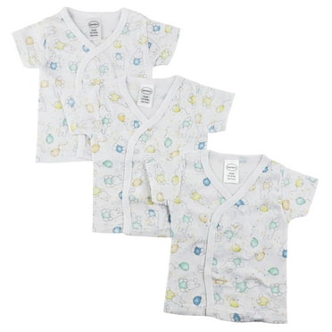 Bambini 3-Pack White Side Snap Short Sleeve Infant T-Shirt for Newborns ...