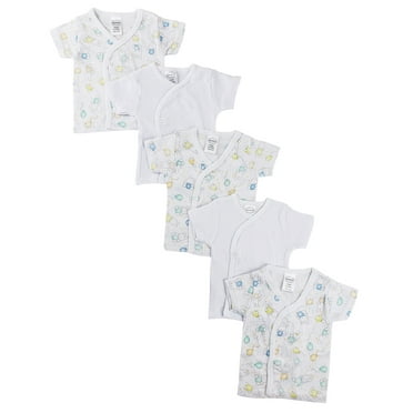 Bambini 3-Pack White Side Snap Short Sleeve Infant T-Shirt for Newborns ...