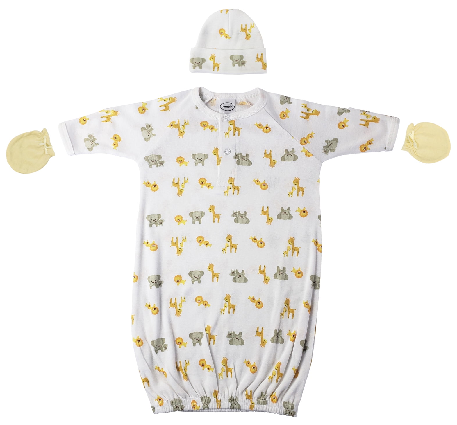 Bambini Layette Unisex Newborn Baby 3 Piece Gown Set - Walmart.com