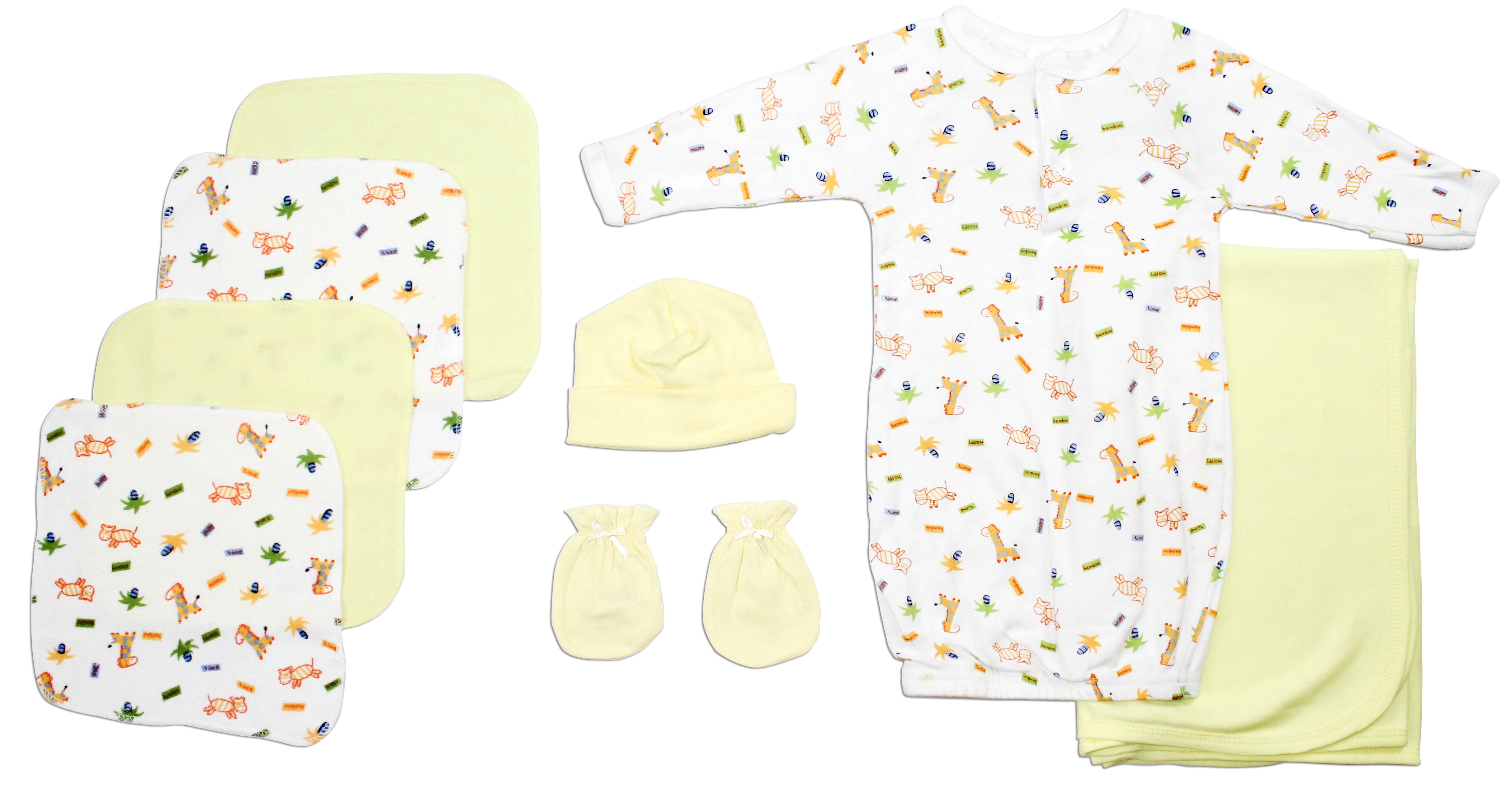 Bambini Neutral Newborn Baby 8 Pc Layette Baby Shower Gift Set ...