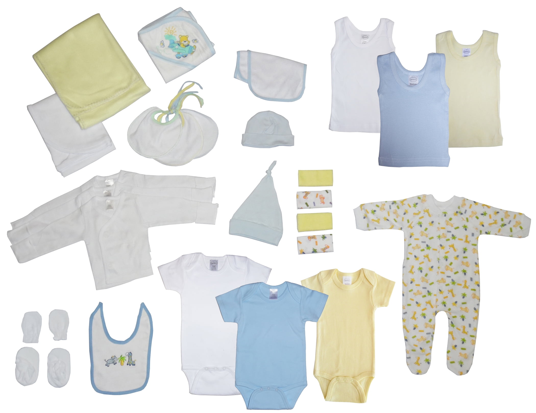 Bambini Newborn Baby Boy 29 Piece Baby Starter Layette Gift Set Box ...