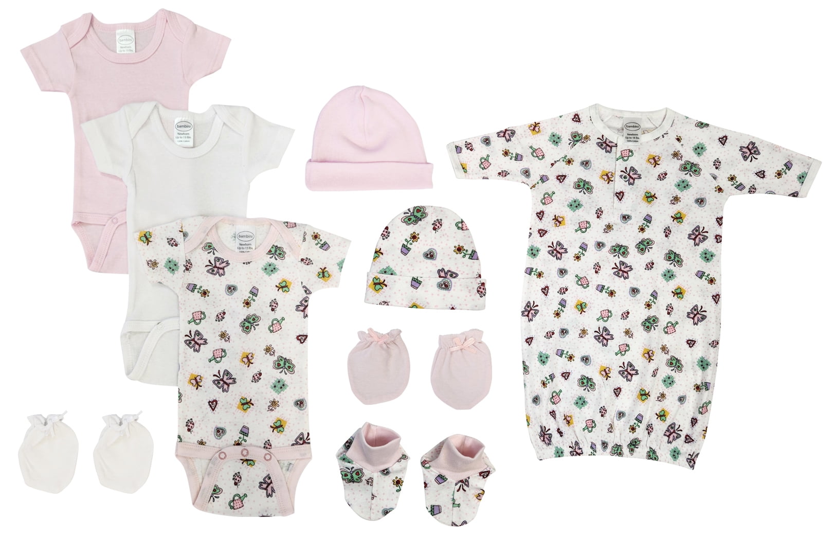 Bambini Newborn Baby Girl 9 Pc Layette Sets - Walmart.com
