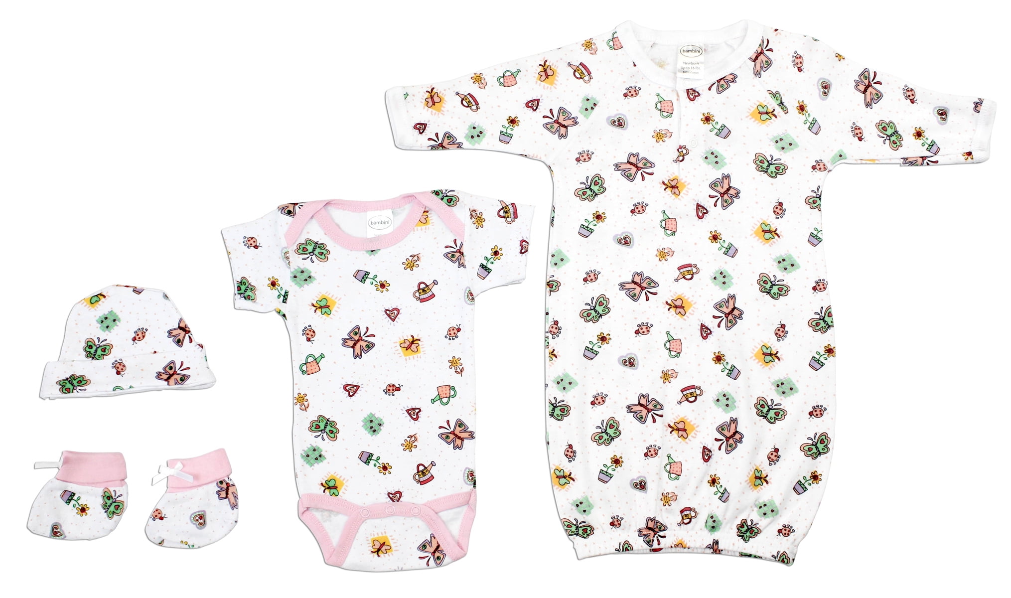 Bambini Newborn Baby Shower Layette Gift Set, 4pc (Baby Girls ...