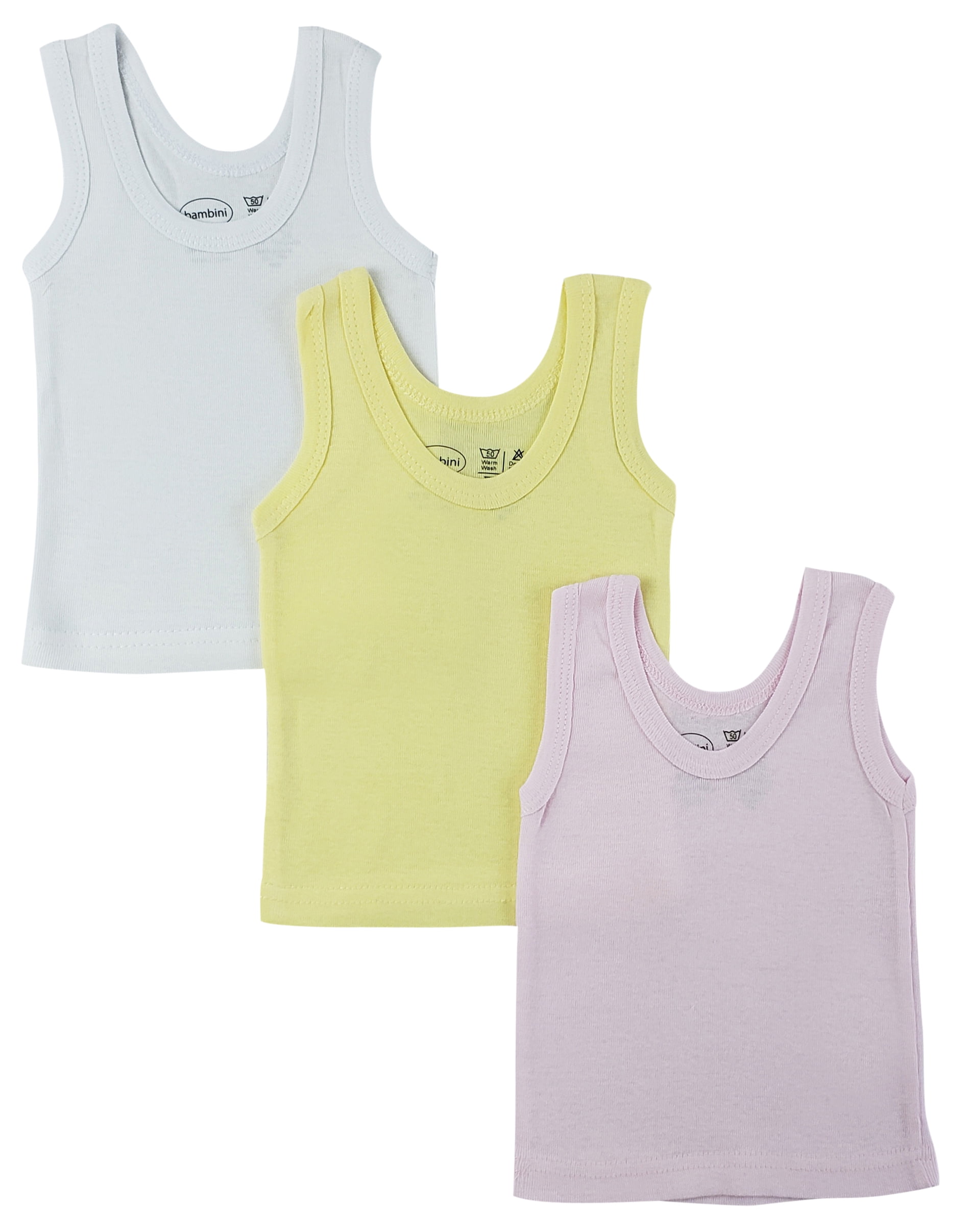 Bambini Pastel Tank Tops, 3pk (Baby Girls) - Walmart.com