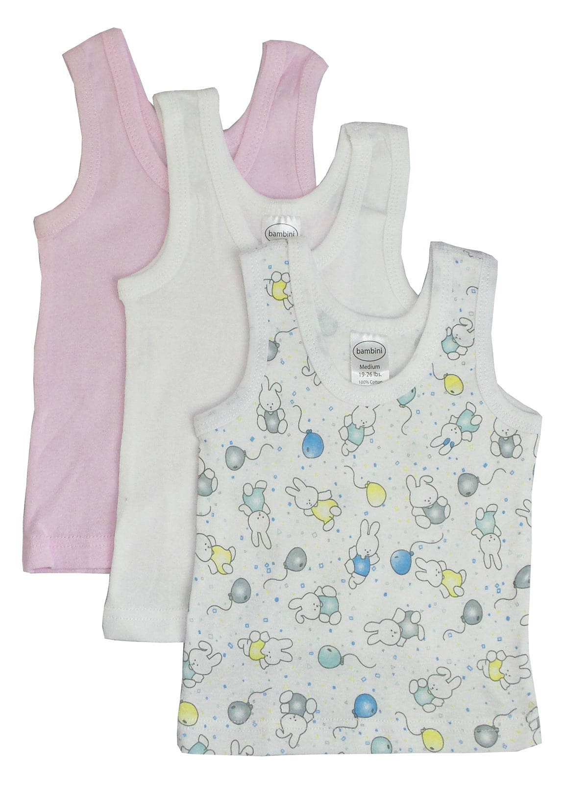 Bambini Printed Tank Tops, 3pk (Baby Girls) - Walmart.com