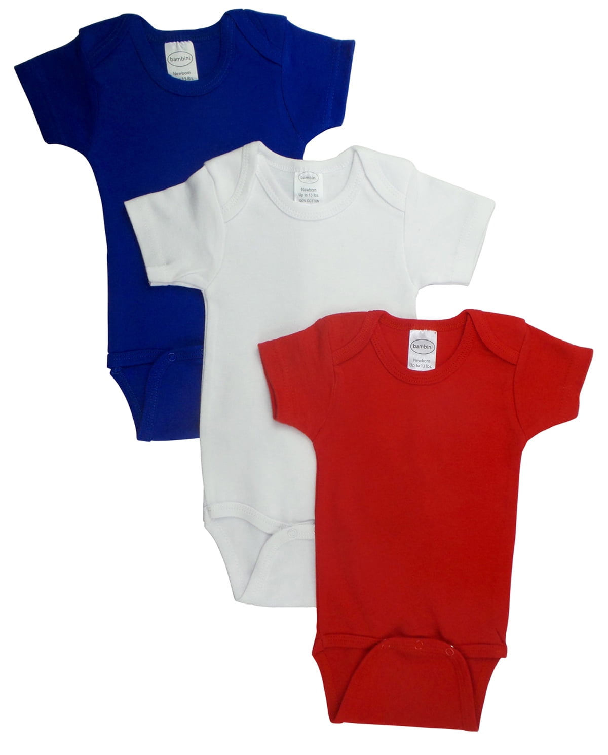 Bambini Red Bodysuit Onezies (Pack of 3) - Walmart.com