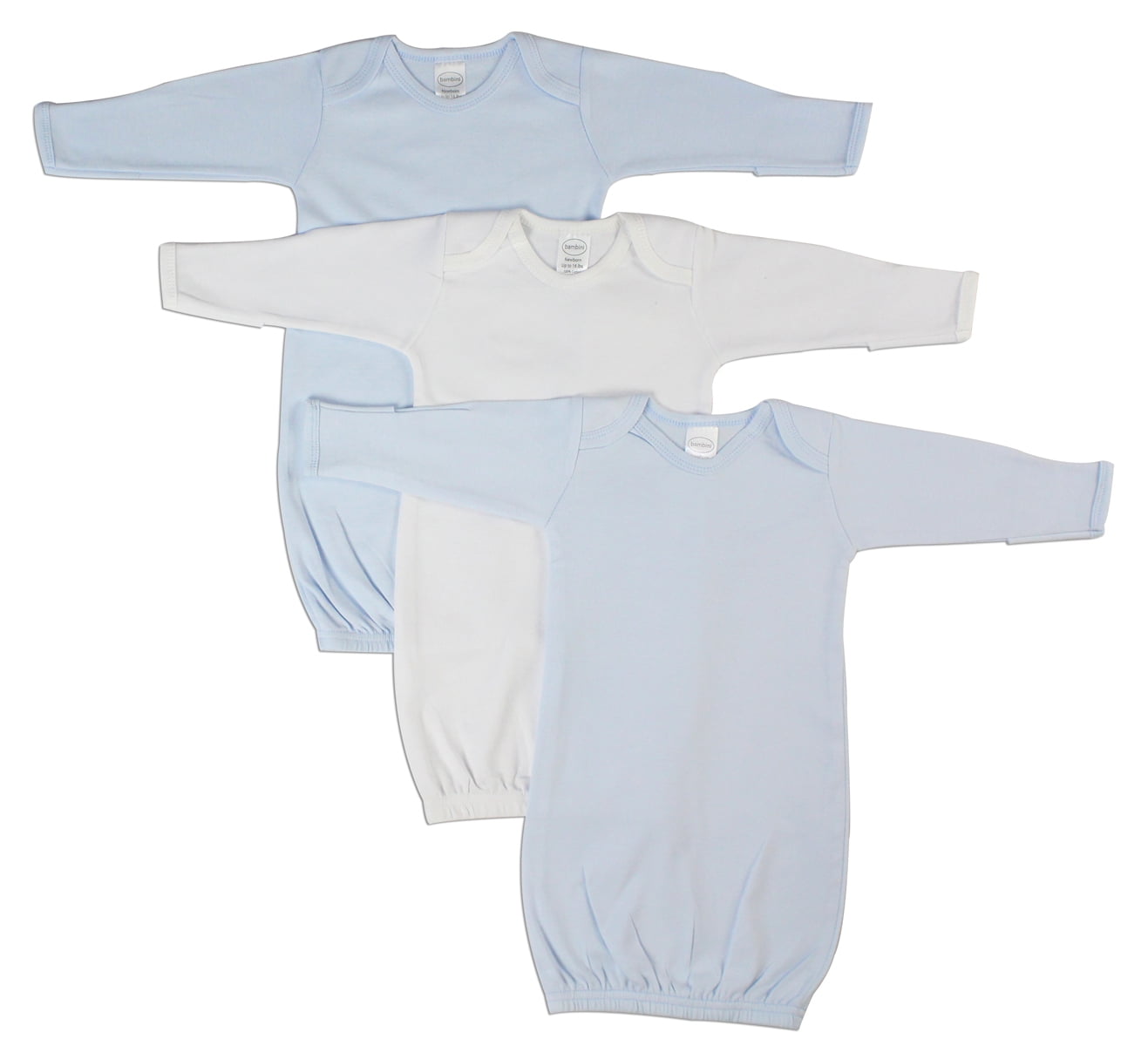 Bambini Newborn Sleeper Infant Night Gowns, 3pk (Baby Boys) - Walmart.com