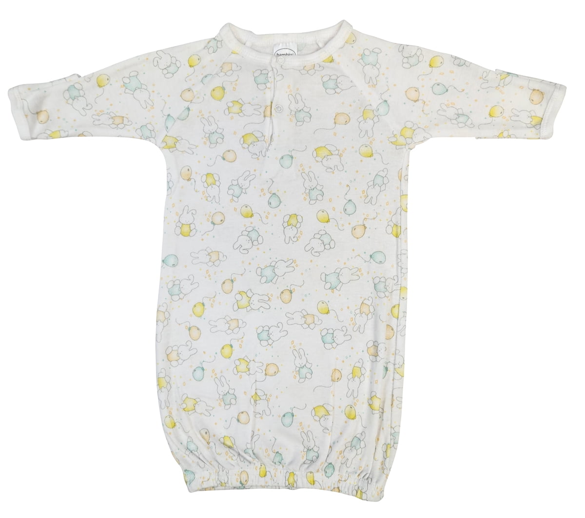 Bambini Unisex Newborn Baby 1 Piece Gown Set with Mitten Cuffs ...