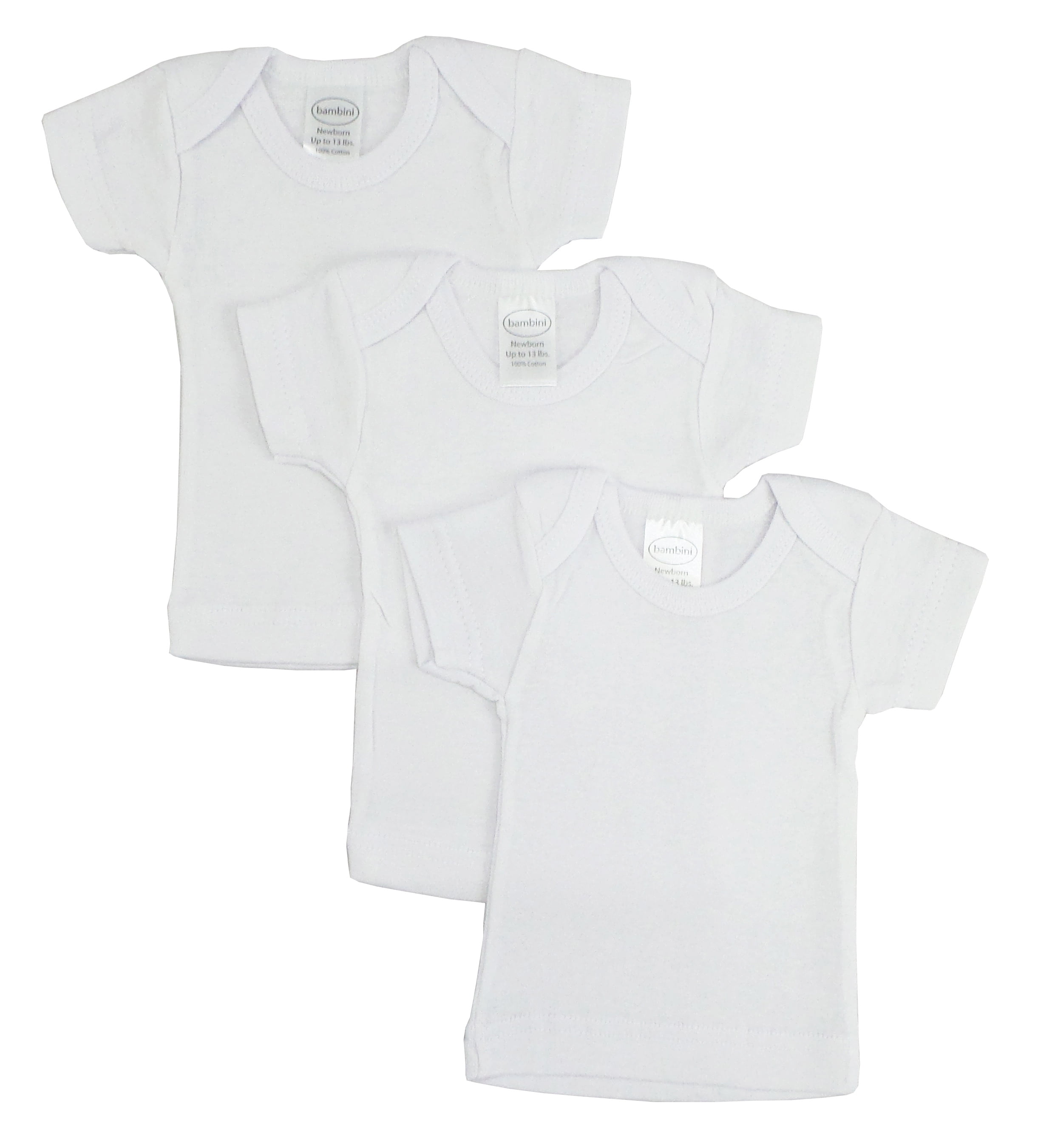 Bambini Infant Cotton T-Shirts, Newborn Top, White Short Sleeve Lap ...