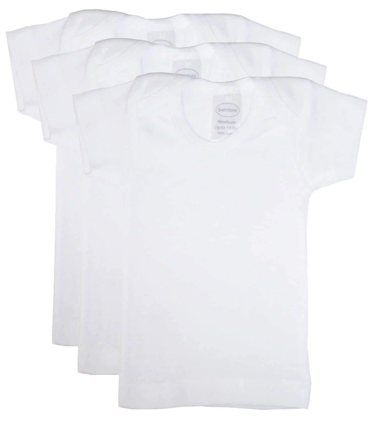 Bambini 3pk White Short Sleeve Cotton T-Shirts for Newborn Infant ...
