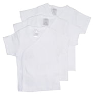 Bambini White Long Sleeve Side Snap Shirt With Mitten Cuffs, 3pk (Baby ...