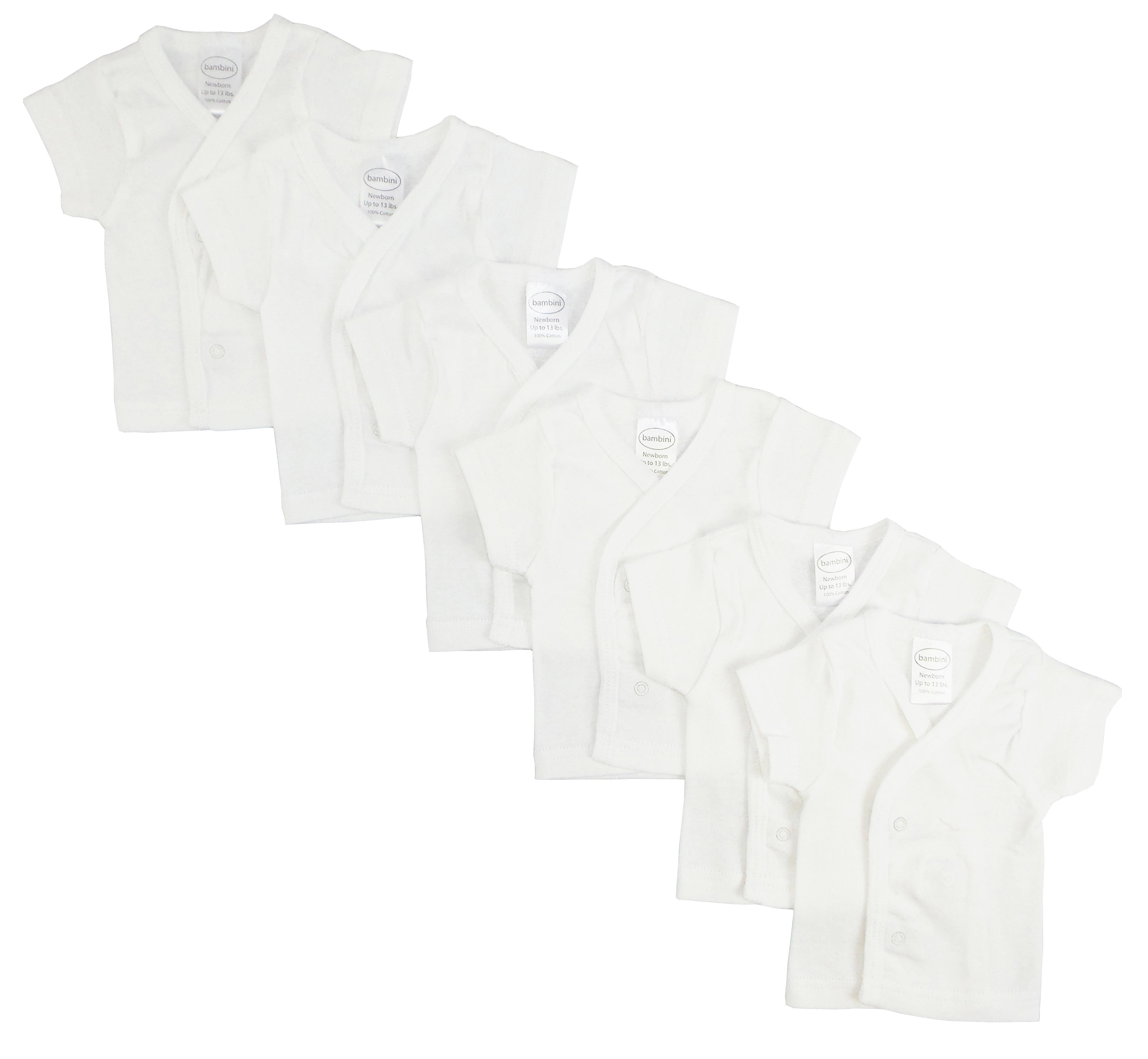 Bambini White Side Snap Short Sleeve T-Shirts (Baby Boy's or Baby Girl ...