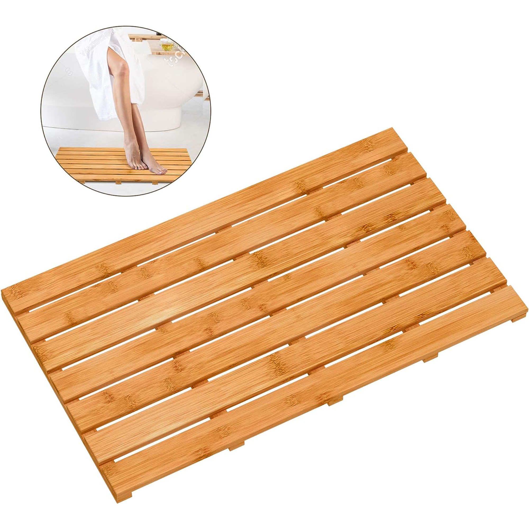 Better Homes & Gardens Bamboo Tile Bath Step-Out Mat, 18"x30" - Walmart.com