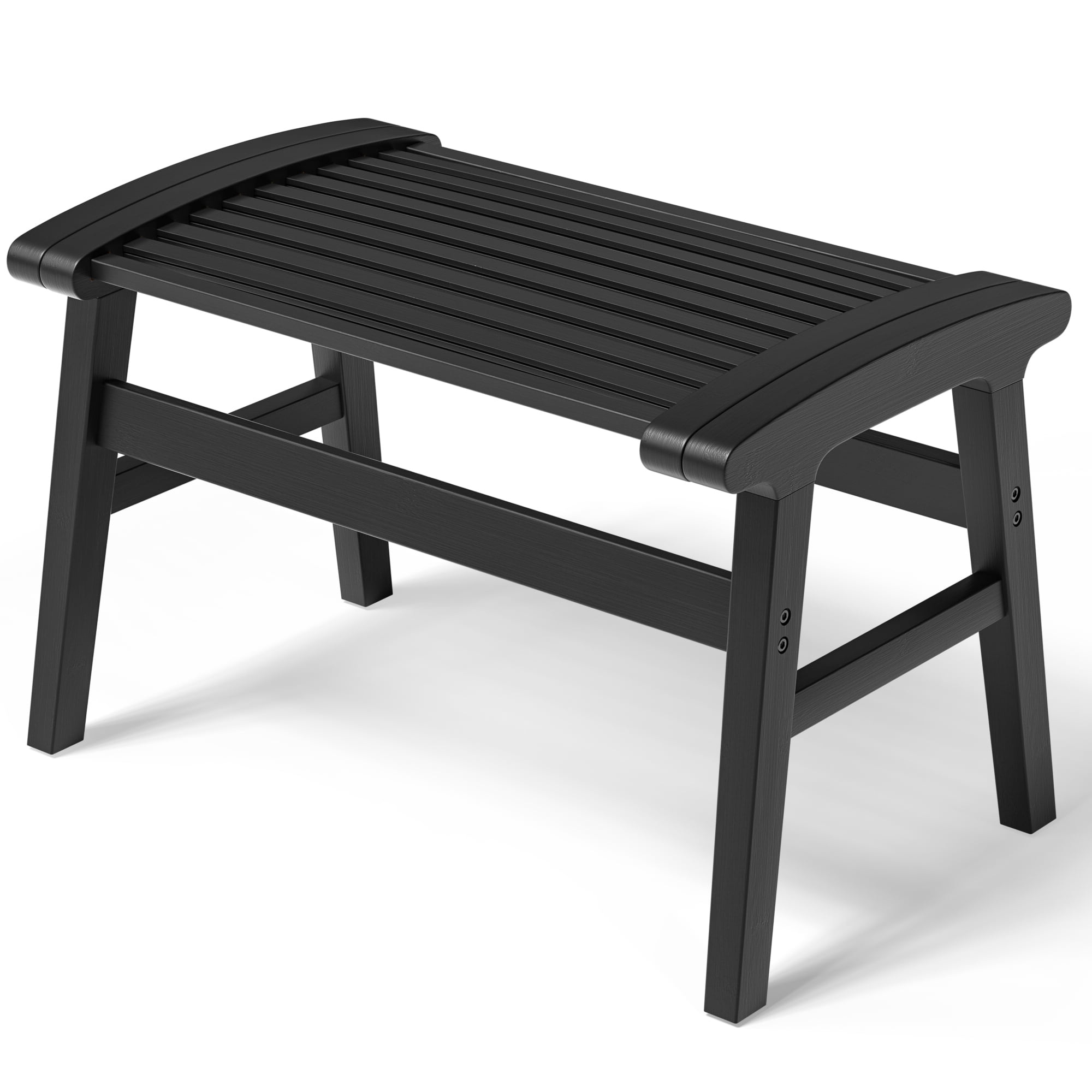 Bambloom Waterproof Bamboo Shower Bench, Non-Slip Wooden Bath Seat ...