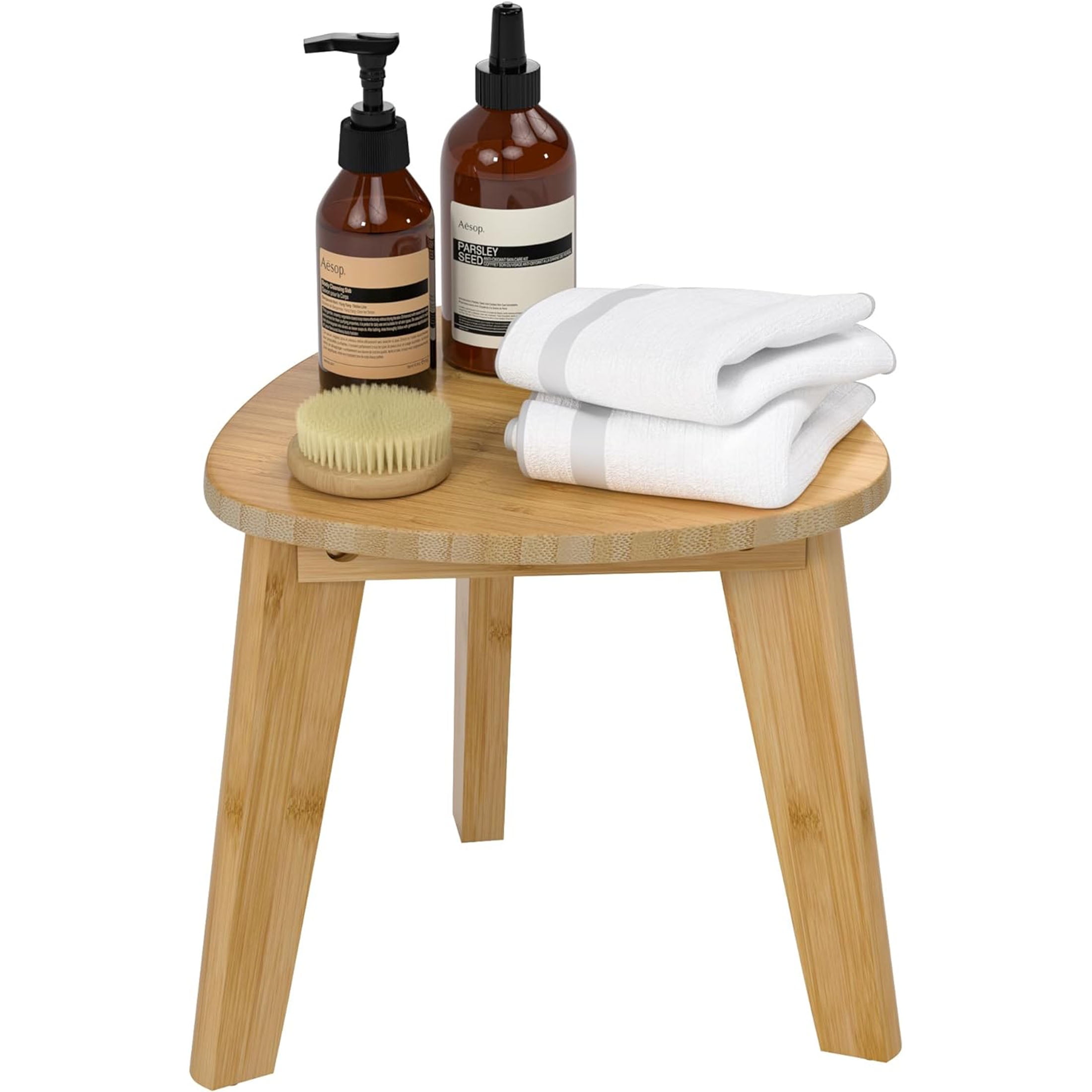 Bambloom Bamboo Shower Stool for Shaving Legs,12 inch Non-Slip ...