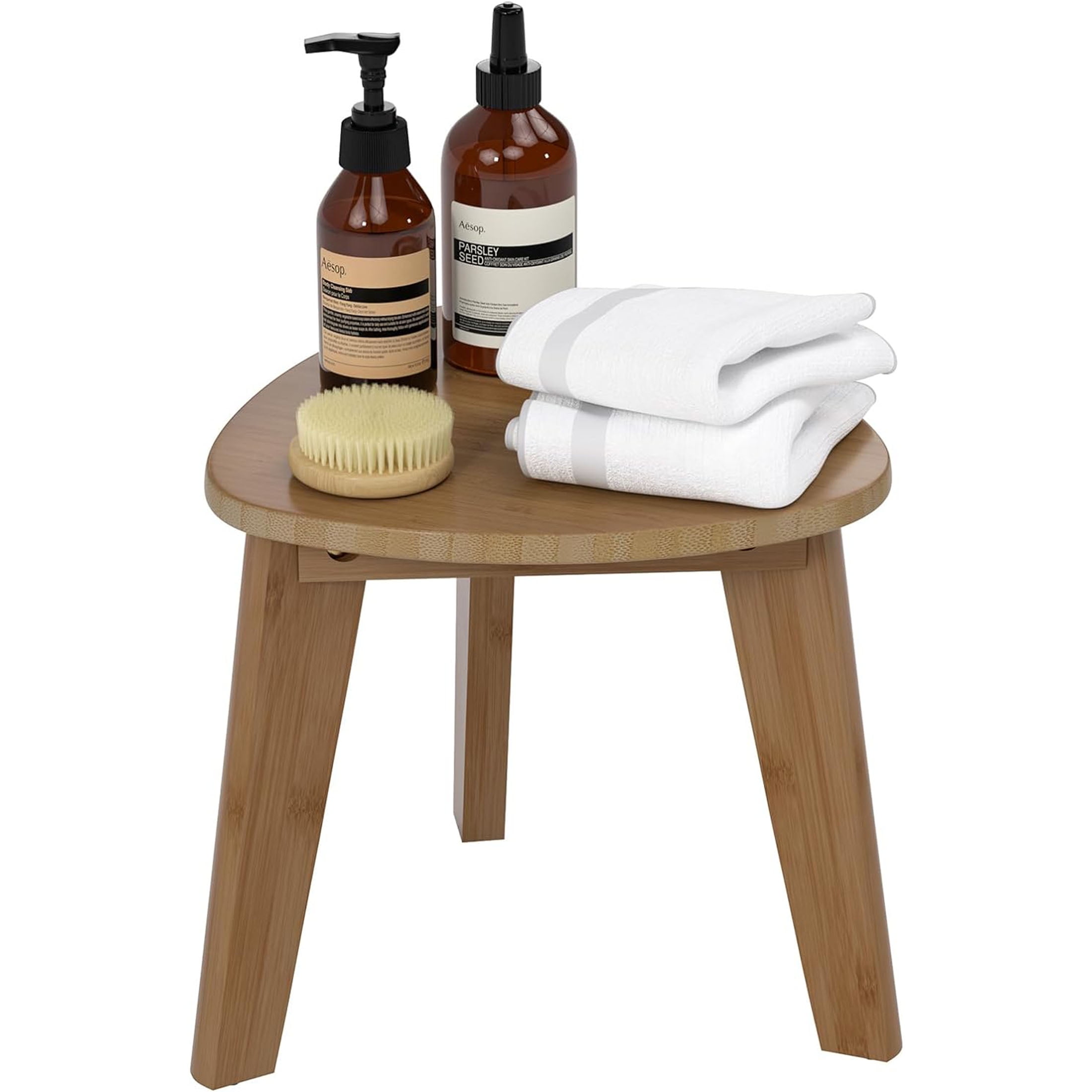 Bambloom Bamboo Shower Stool for Shaving Legs,12 inch Non-Slip ...