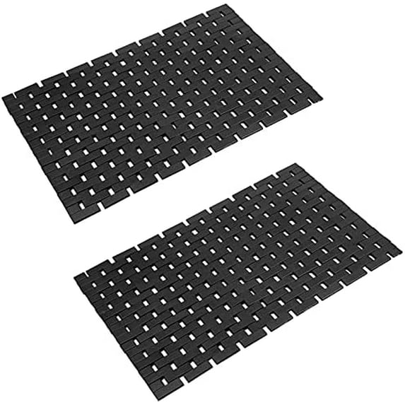 Bambo Bath Mat Bathroom Rugs Floor Wood Shower Bathtub Waterproof Non Slip Black Accessories ...