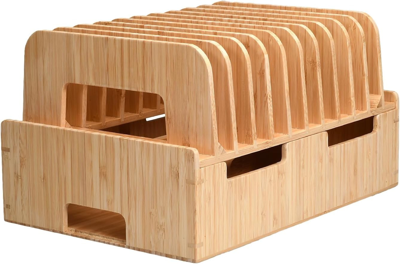 Bamboo 12-Port Charging Station & Docking Organizer for Smartphones ...