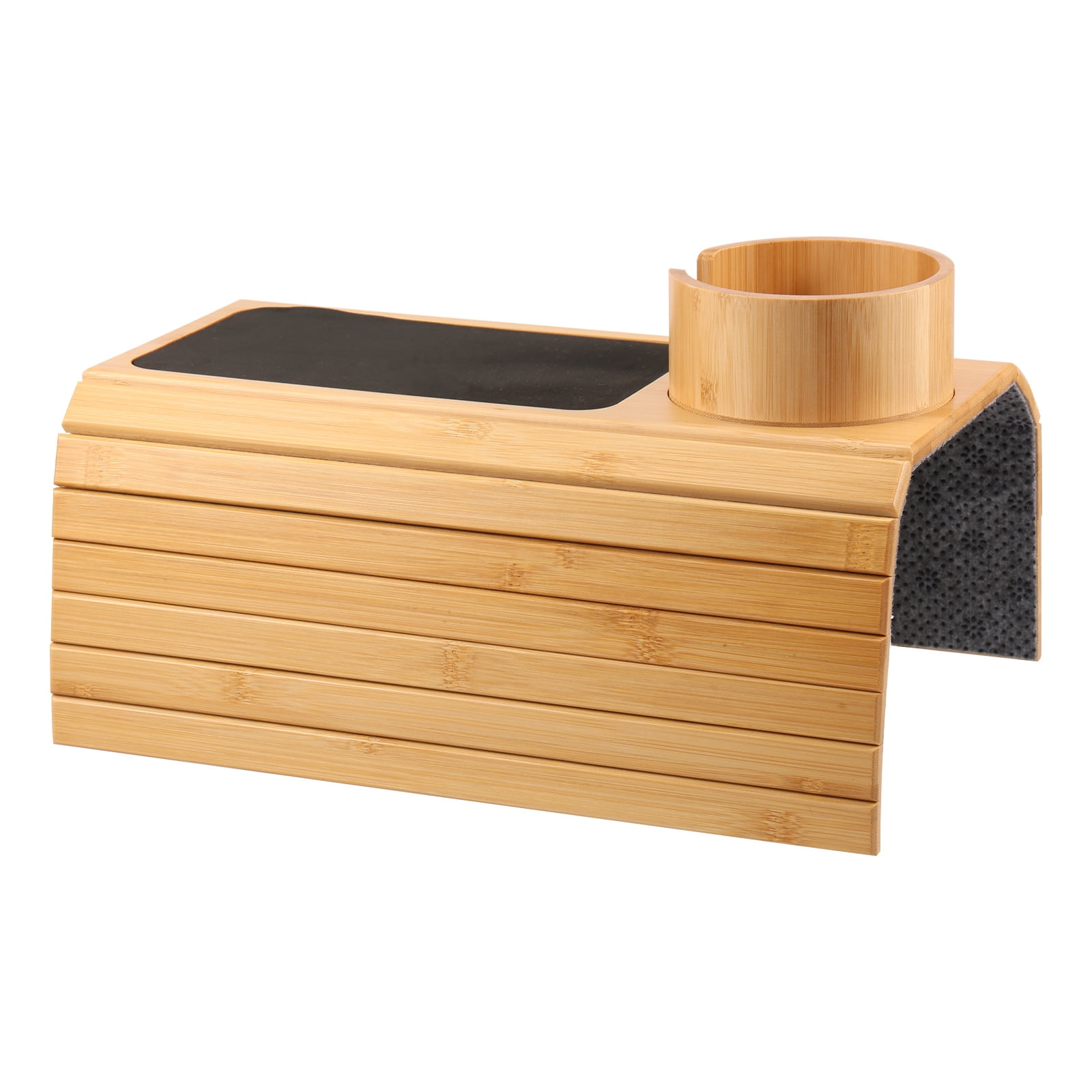 Bamboo 3 in 1 Couch Cup Holder Tray for Snack Beverage Detachable Non ...