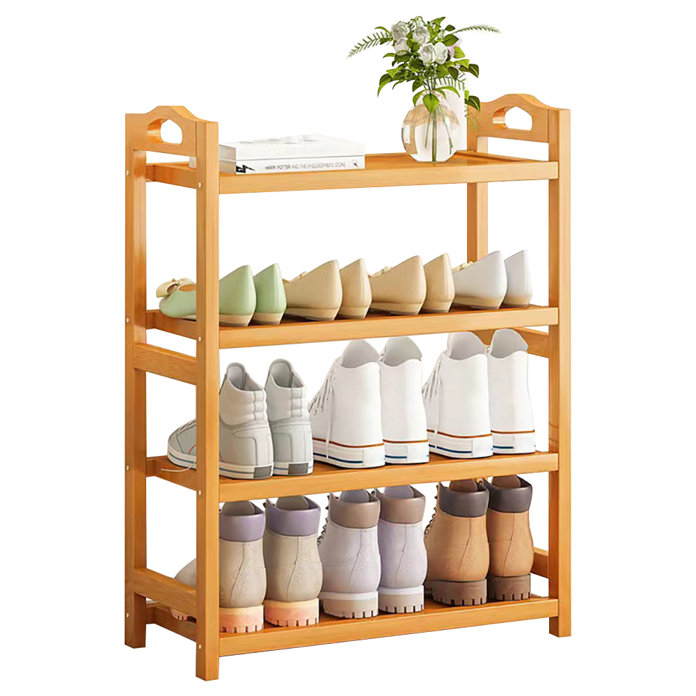 BirdRock Home Free Standing Bamboo Shoe Rack - 4 Tier - Wood - Walmart.com
